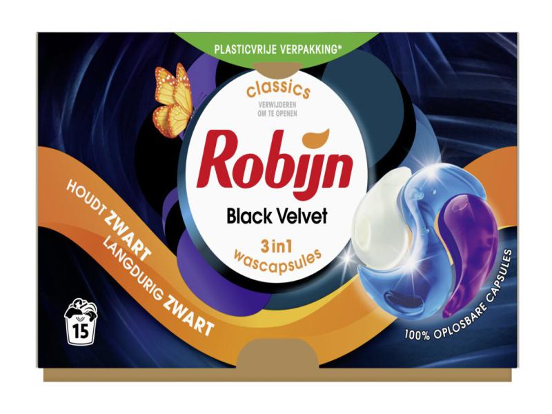 Robijn 3-in-1 Black Velvet Laundry Capsules - Pack of 15 | IwonaTEC