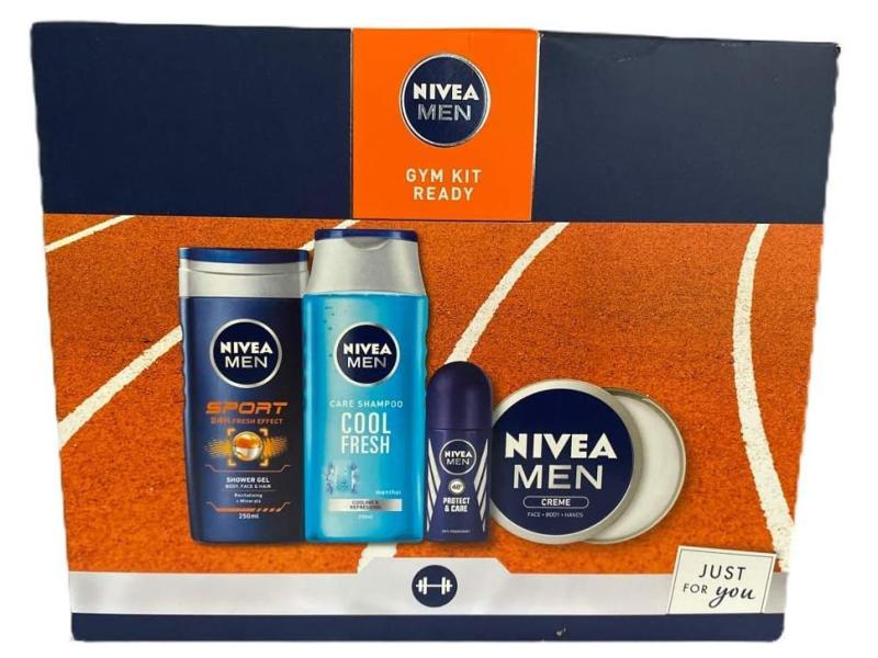 Nivea Men Gift Set - Gym Kit Ready (Shower Gel / Shampoo / Cream / Roll ...