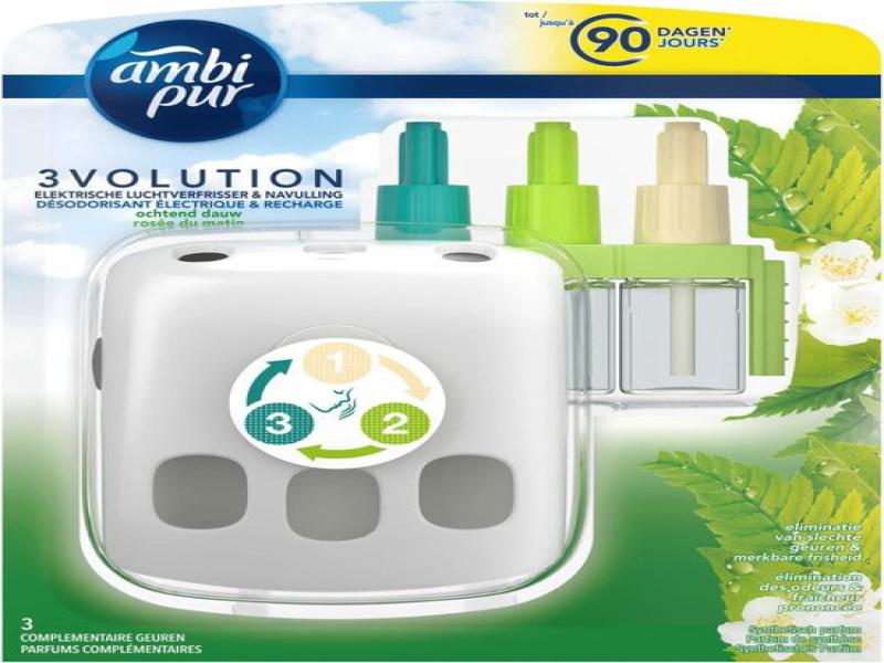 4x Ambi Pur Starter Set 3volution Device + refill Morning Dew - 20ml ...