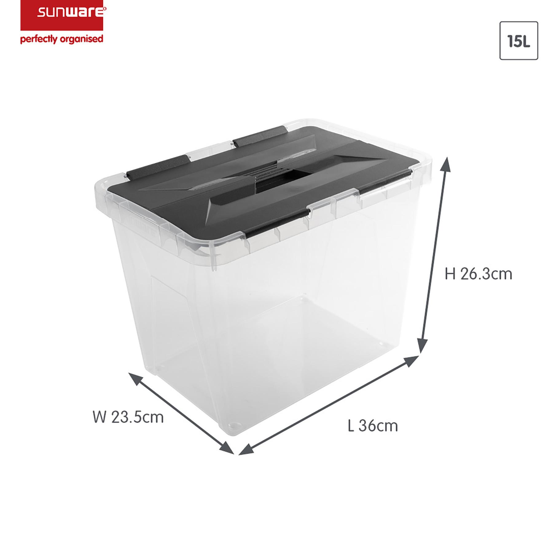 Sunware Onyx Storage Box - 15 Liters - 36 x 23.5 x 26.5 cm ...
