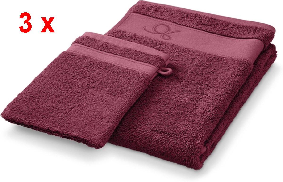 Descamps Set of 3 towels (50 x 100 cm) + washcloth (16 x 22 cm ...