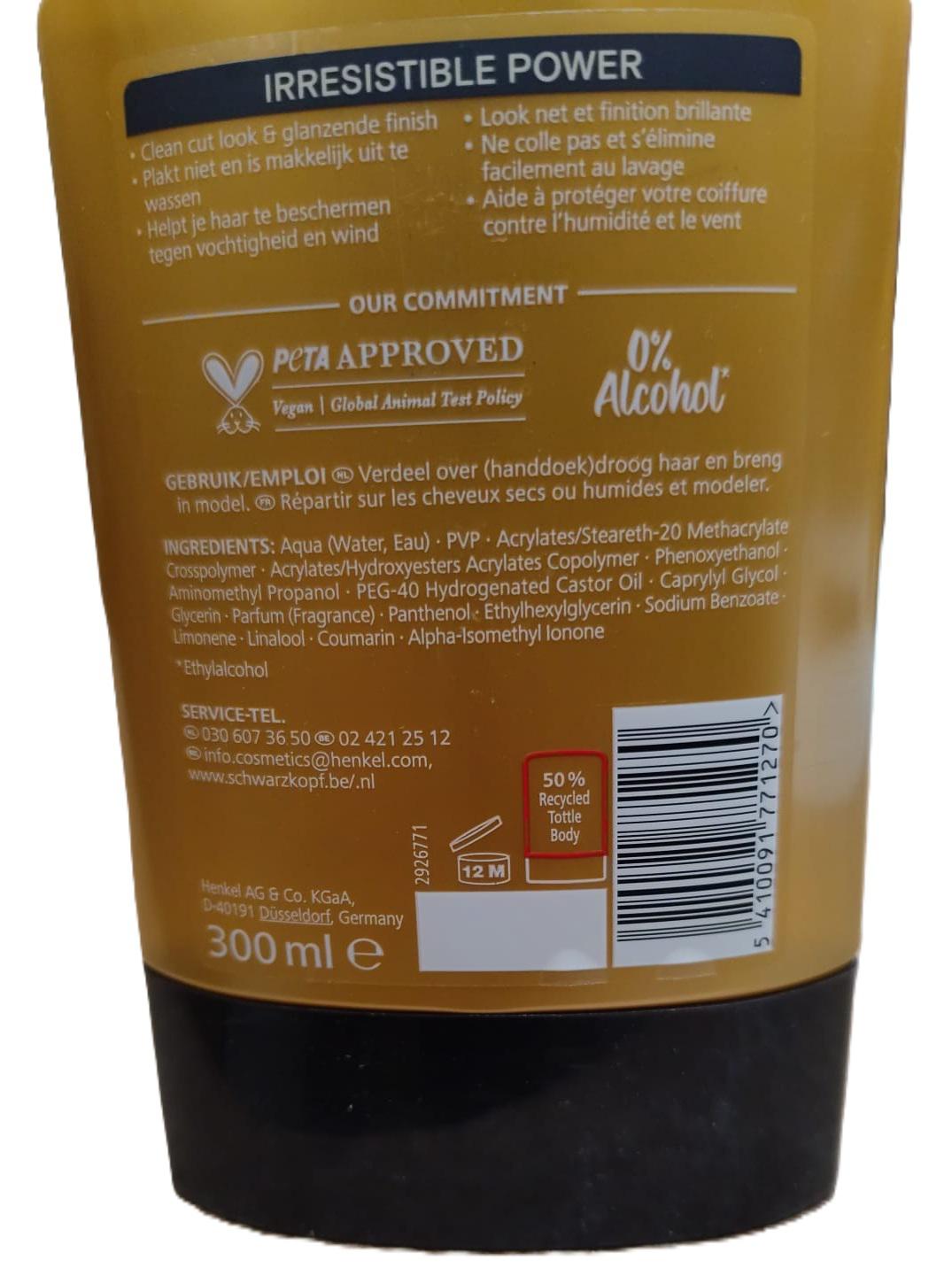 Schwarzkopf Taft - Irresistible Power - Hair Styling Gel Level 8 - 300 ...