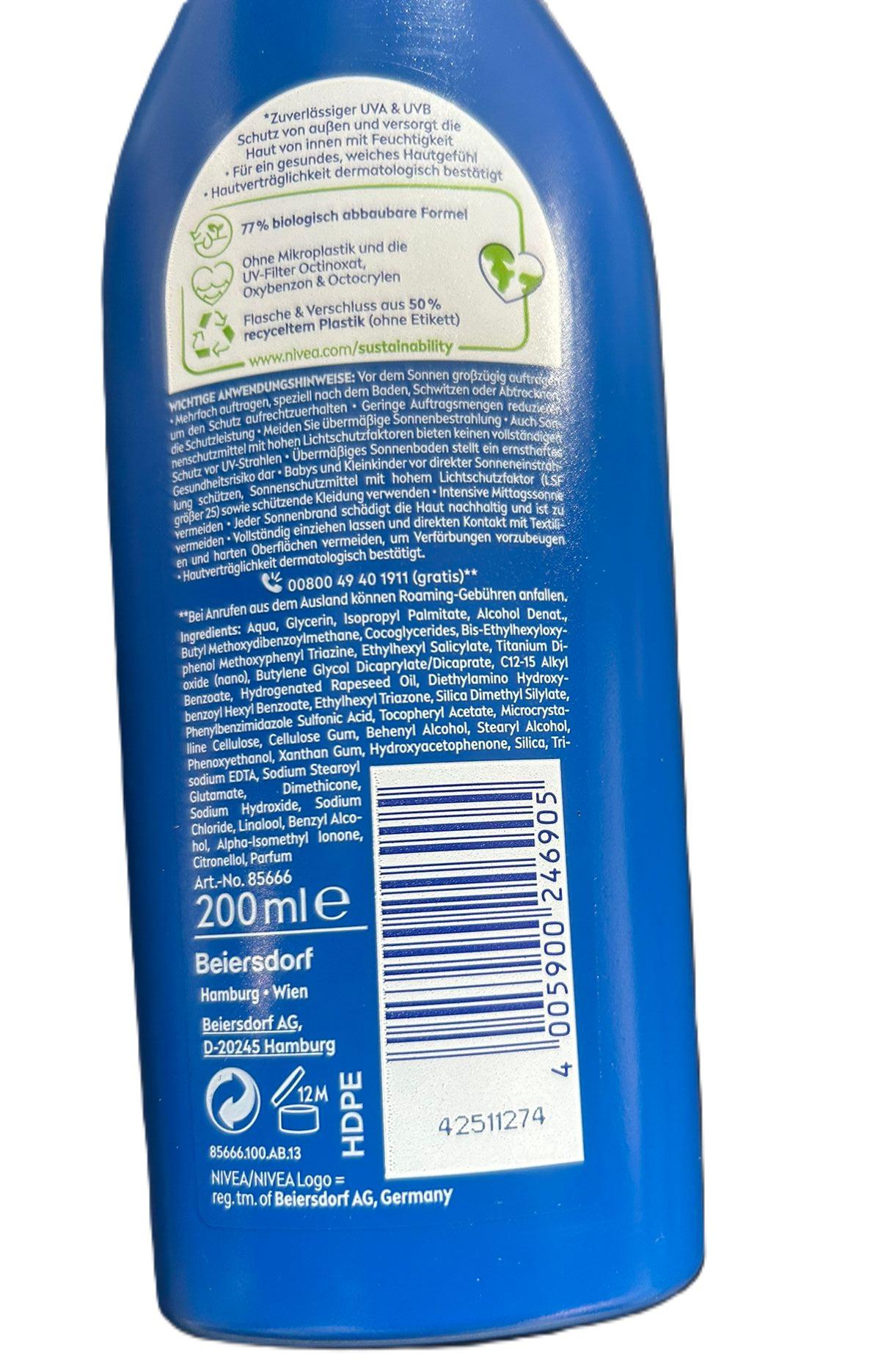 6x NIVEA SUN Protection & Care - Waterproof Sunscreen Lotion SPF 50 ...